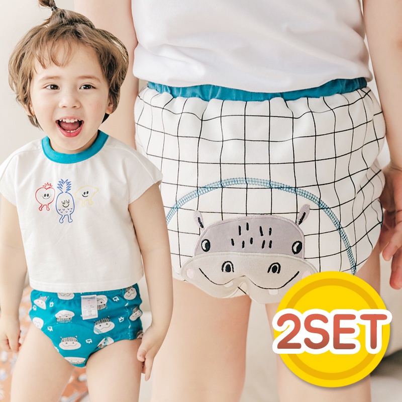 2 packs Six-Layer Gauze Toilet Training Pant Cotton Fabric Cute Animal ...