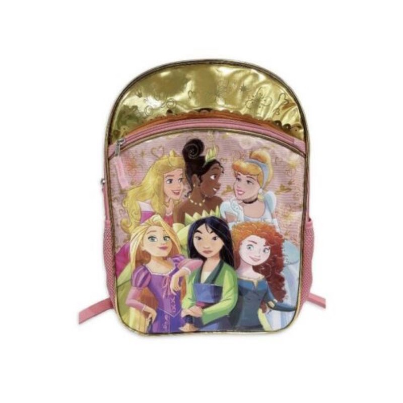 Disney Princesses Backpack 17" Princess Mulan Aurora Cinderella Merida ...