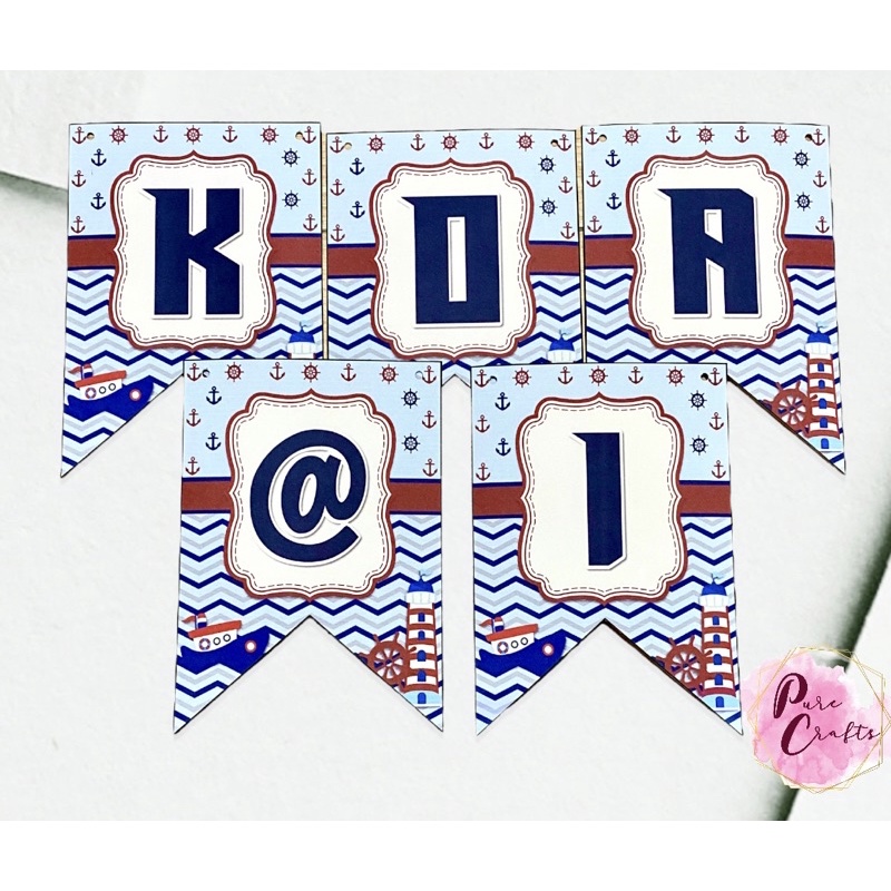 Personalized NAUTICAL/ Sailor/ Navy BIRTHDAY BANNER | Shopee Philippines