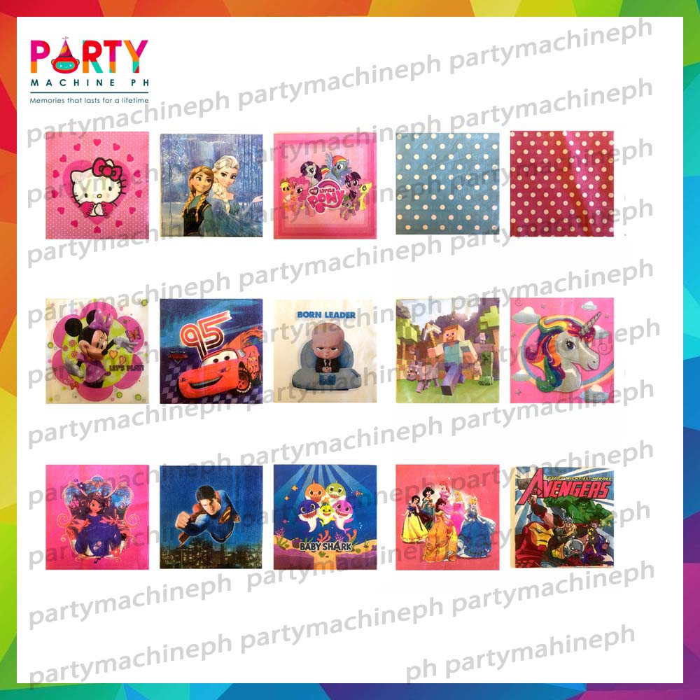 20pcs Character Table Napkin / Tissue (part 1) | Shopee Philippines