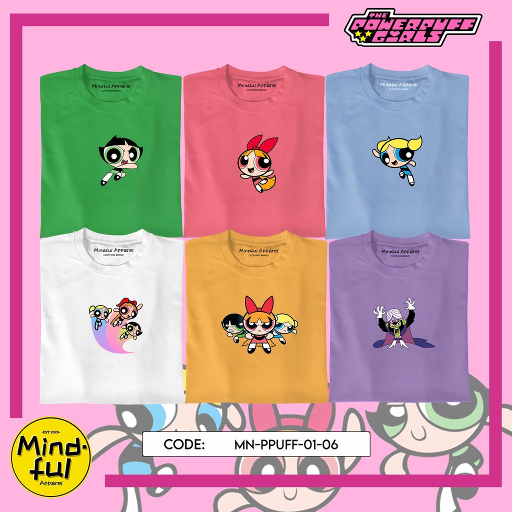POWERPUFF MINI GRAPHIC TEES PRINTS | MINDFUL APPAREL T-SHIR | Shopee ...