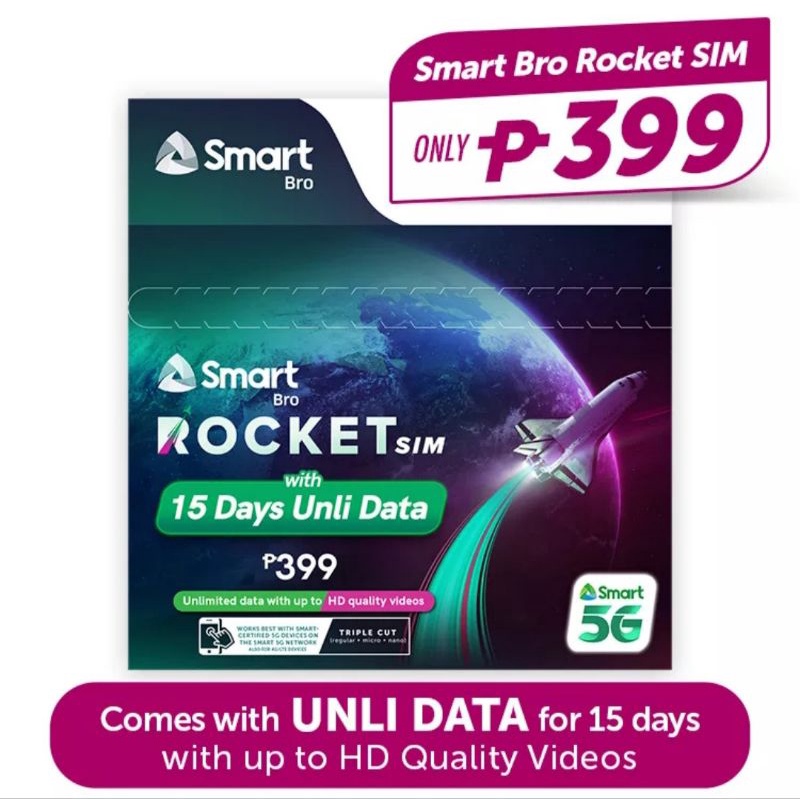 ROCKET SIM & GOMO (FREE 15DAYS/30DAYS UNLI DATA) | Shopee Philippines