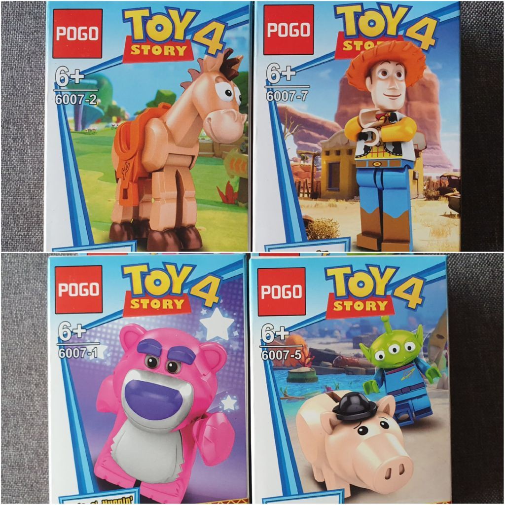 Toy Story Minifigure package Woody, bull eyes, alien, bear. Pogo 6007 ...