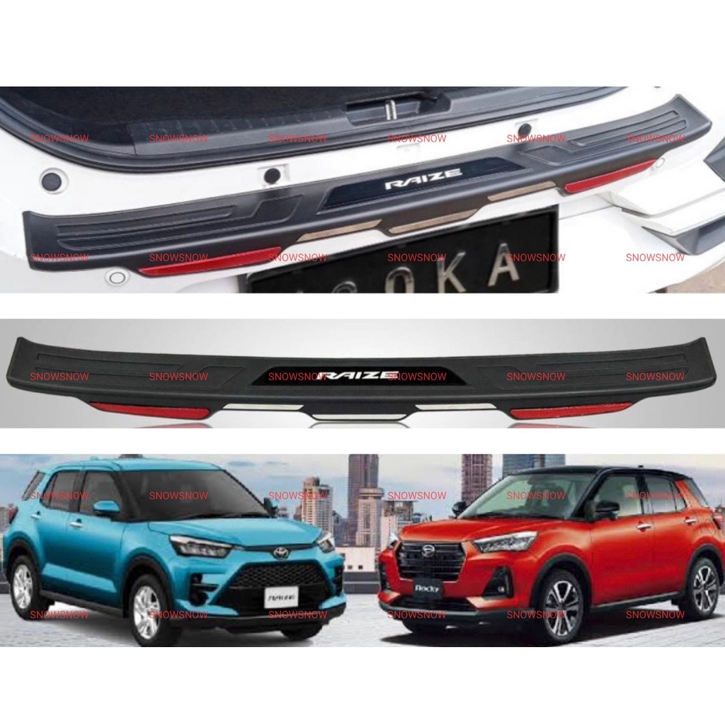 HITAM Rear Sillplate Toyota Raize Daihatsu Rocky 2021 2022 2023 2024 UP ...