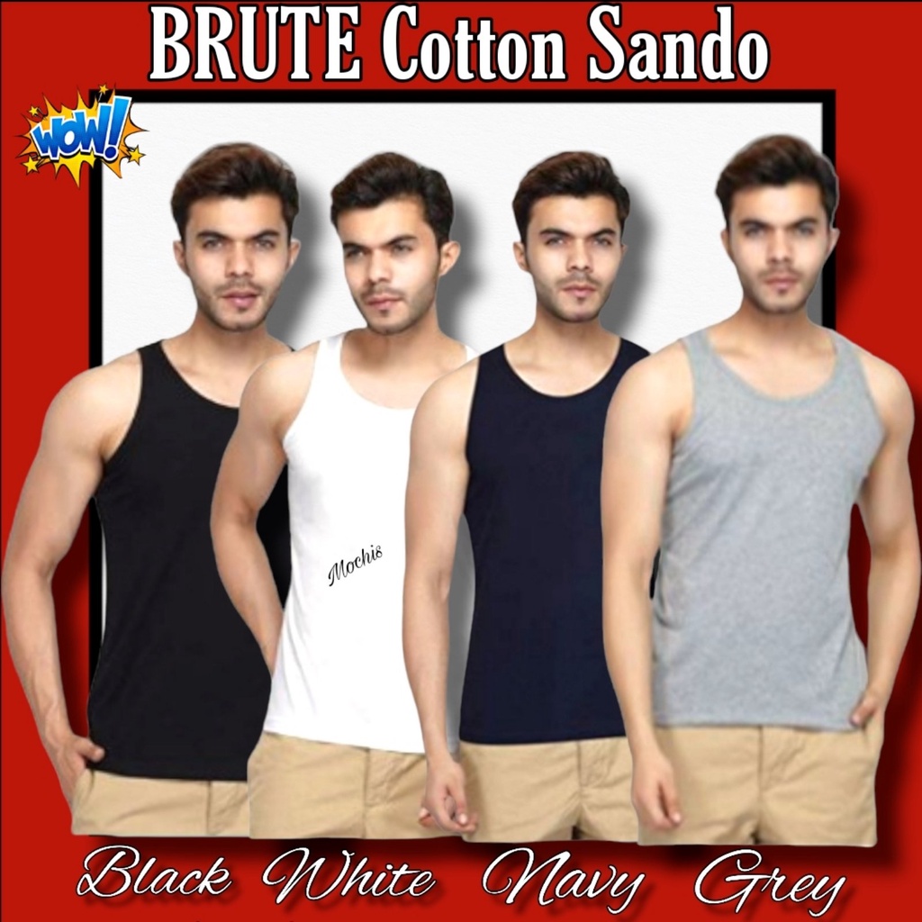 Brute Men's fitted racer back Sando in 100% cotton & stretchable ...