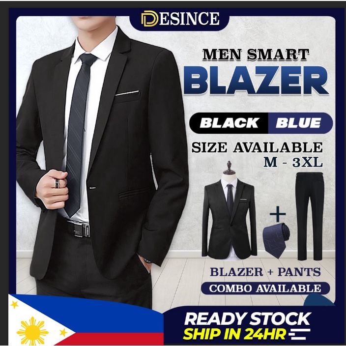 ADO READY Men Blazer Set Formal Trousers Business Outerwear Pants ...