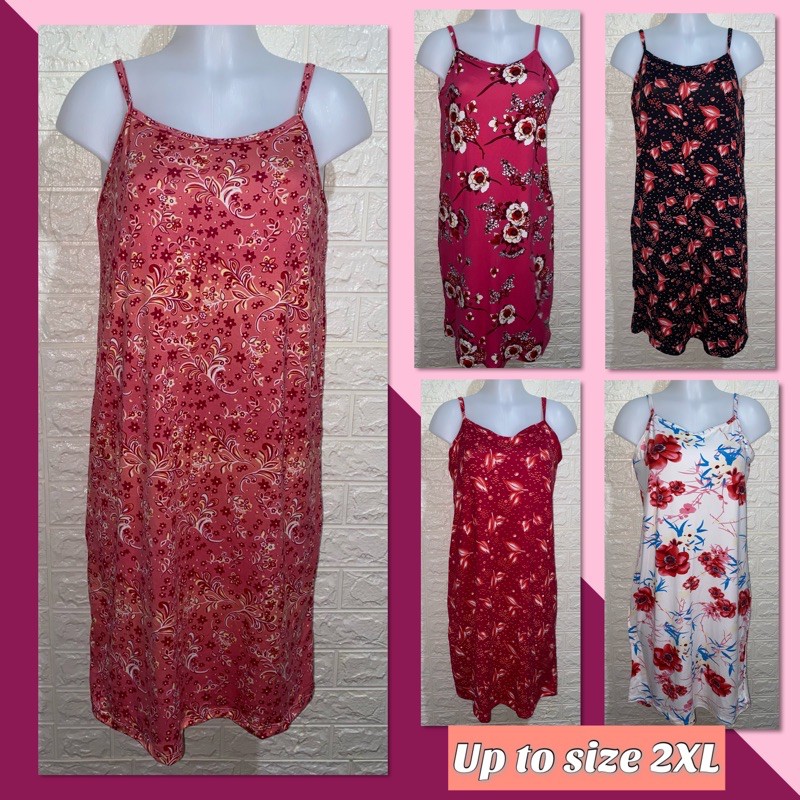 Plus Size Spaghetti Duster/Daster Dress Pambahay Dress up to 2XL ...