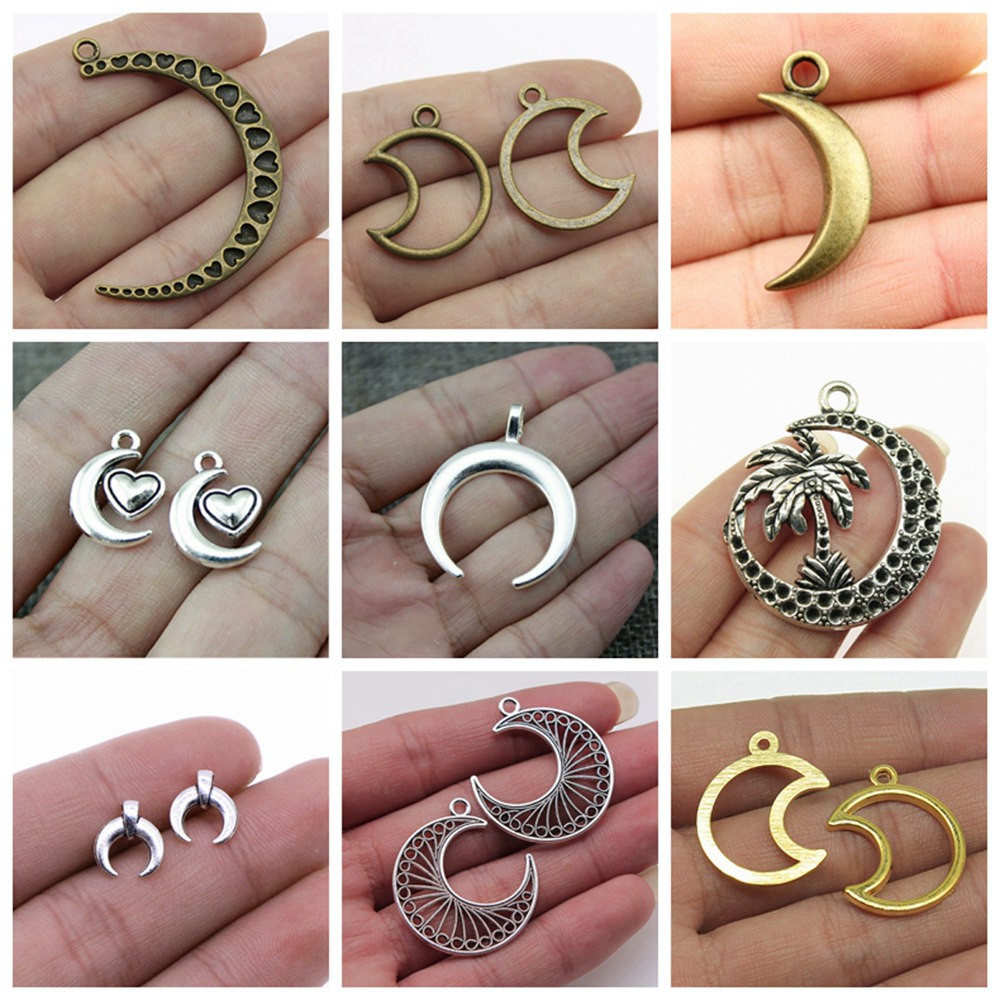 20 Pieces Moon Charms Jewelry Handmade Wholesale | Shopee Philippines