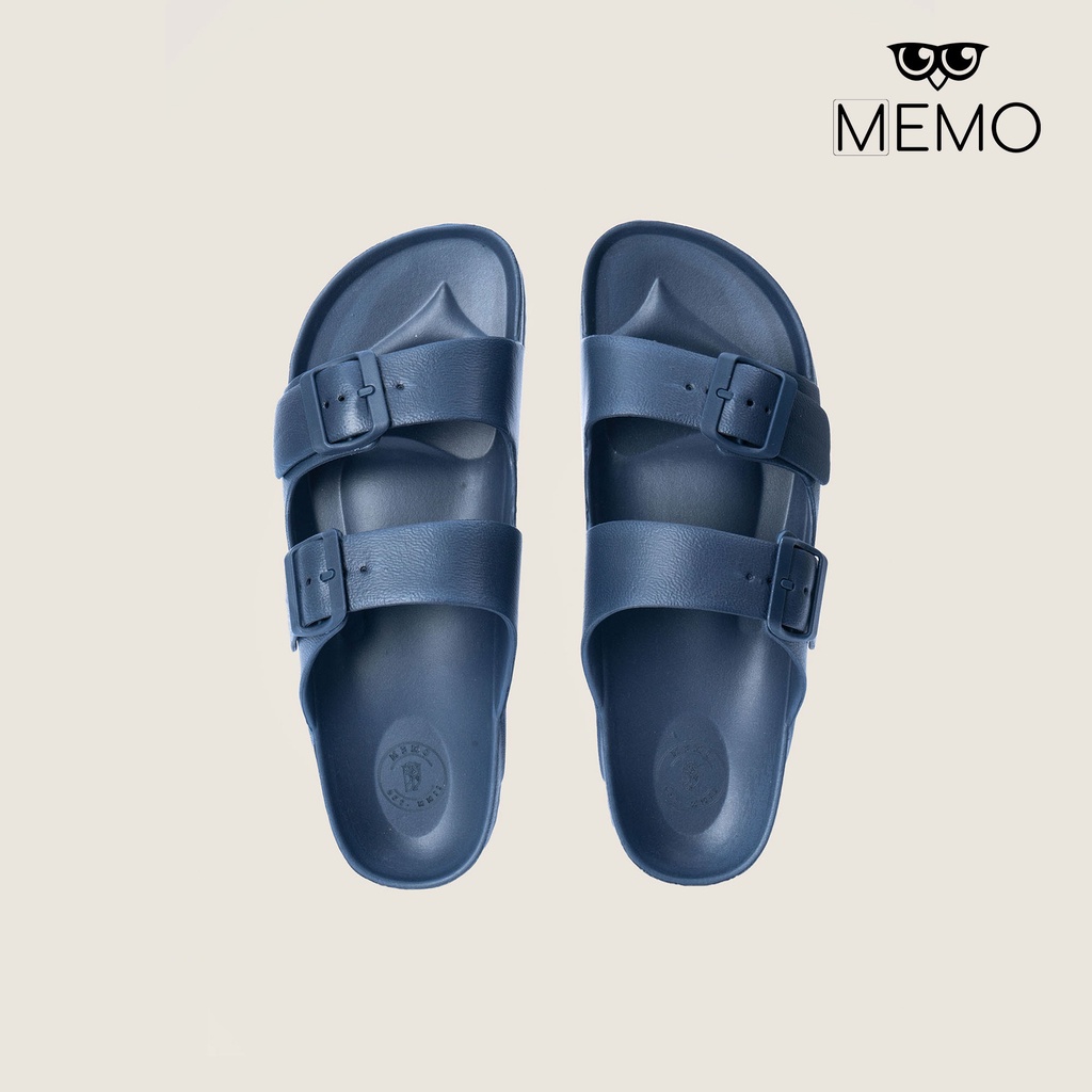 Memo Two Band Slides For Men (Navy Blue/Olive) | Shopee Philippines