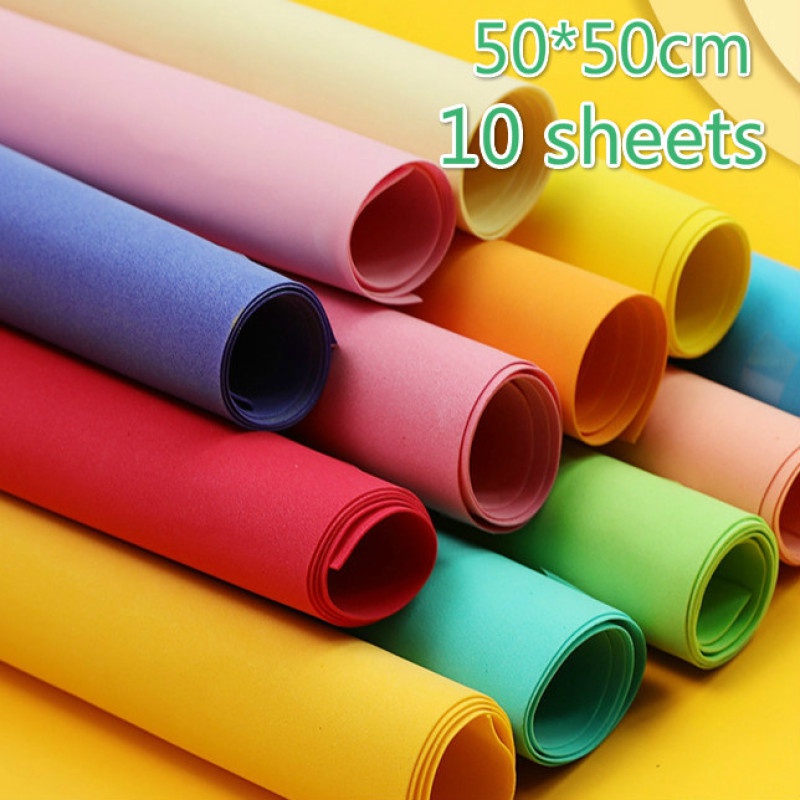 10 Sheets 50*50cm 1mm Thick EVA Sponge Foam Paper Handmade DIY ...