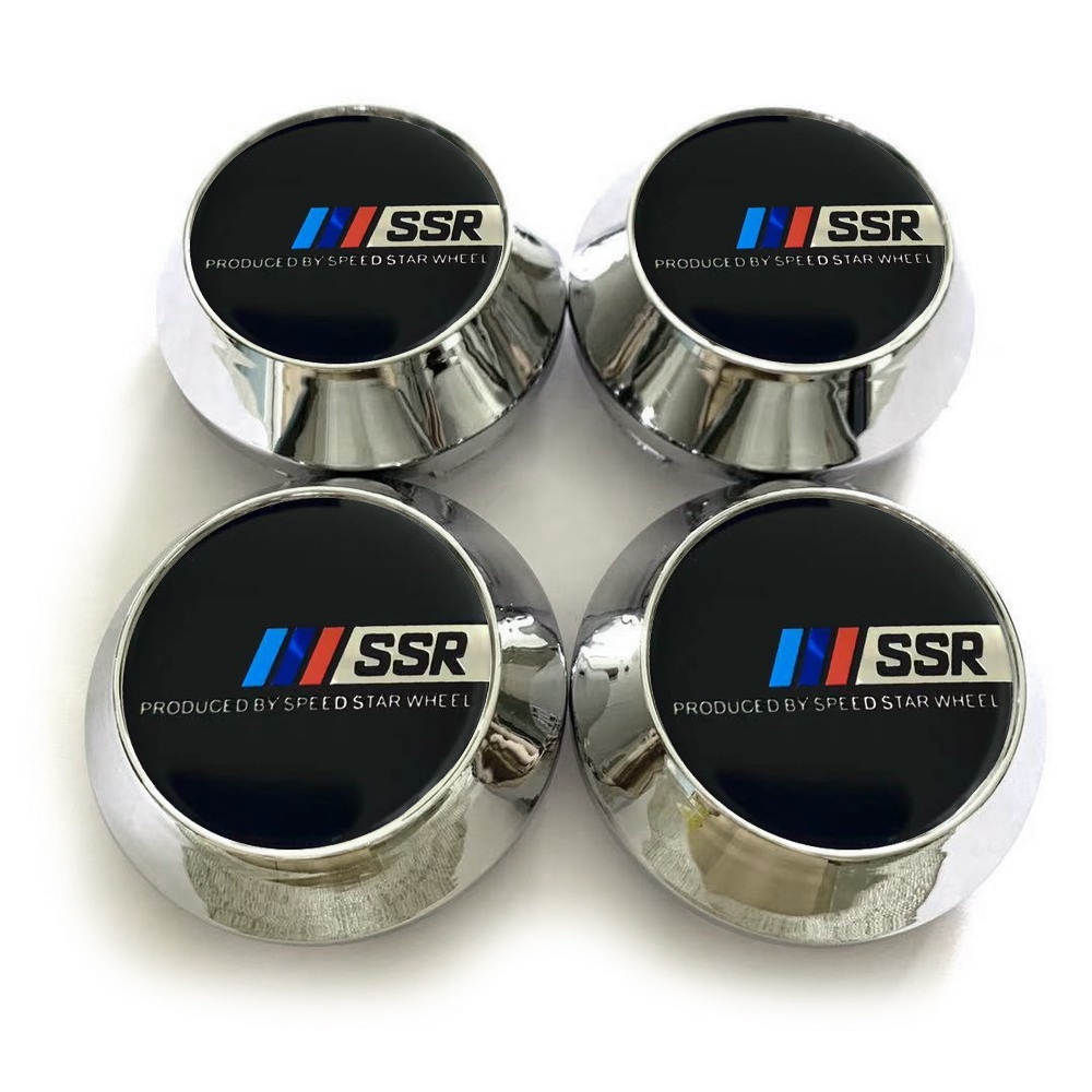 4pcs 60/64/65/68/69MM SSR Center Cap Car Wheel Hub Cover Black Logo ...