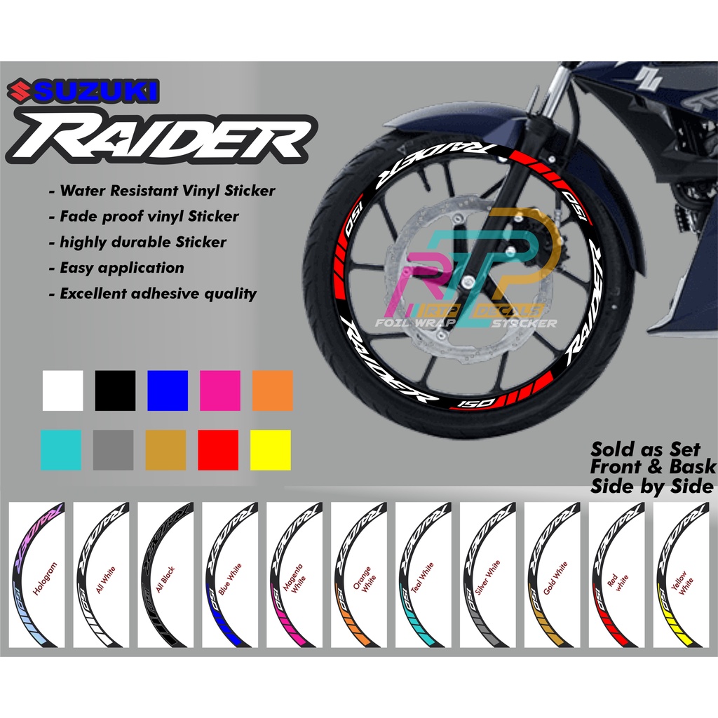 Suzuki Raider Mags Sticker 4pcs Front & Back | Shopee Philippines