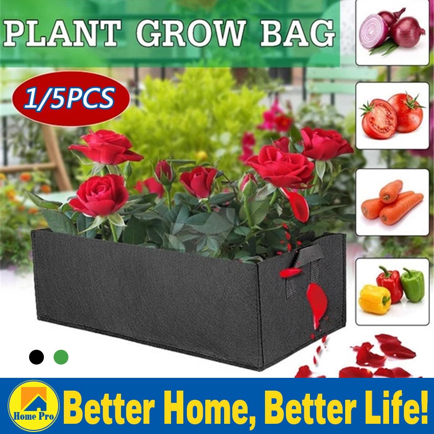 Square Grow Bag Rectangle Outdoor Garden Flower Planting Bag Non-Woven ...