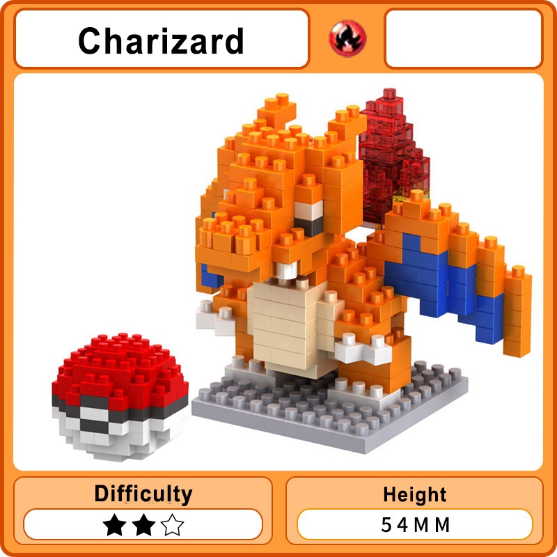 Nano Blocks Pocket Monster Building Blocks Pikachu Charmander Bulbasaur ...