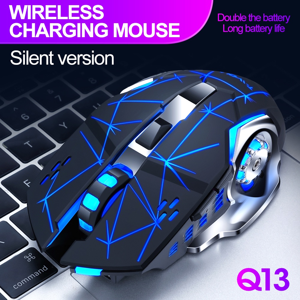 Q13 Wireless Gaming Mouse Mechanical Ergonomic 2400 DPI RGB Light Usb ...