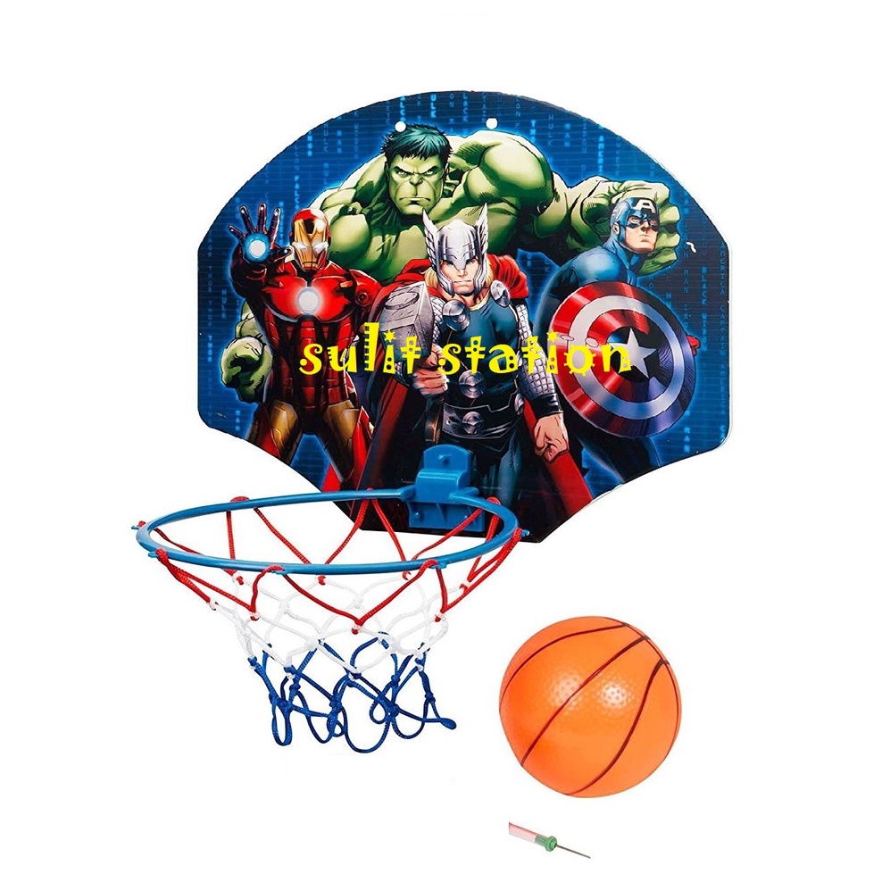 SUPER HERO AVENGERS SPORTS INTERACTIVE BASKETBALL COURT with BALL ...