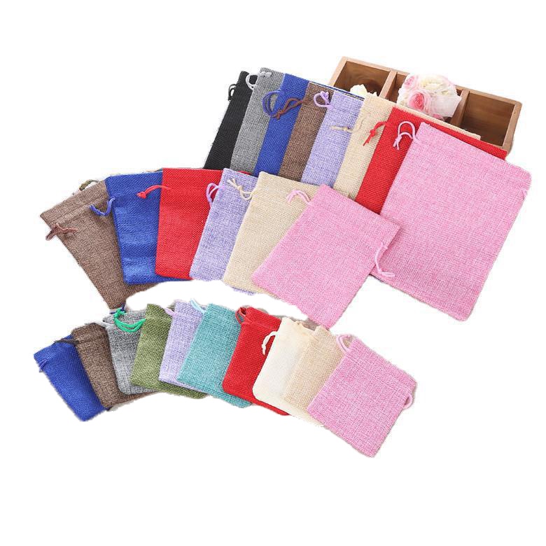 Linen Drawstring Bag Promotional Drawstring Bags Burlap Gift Bags with ...