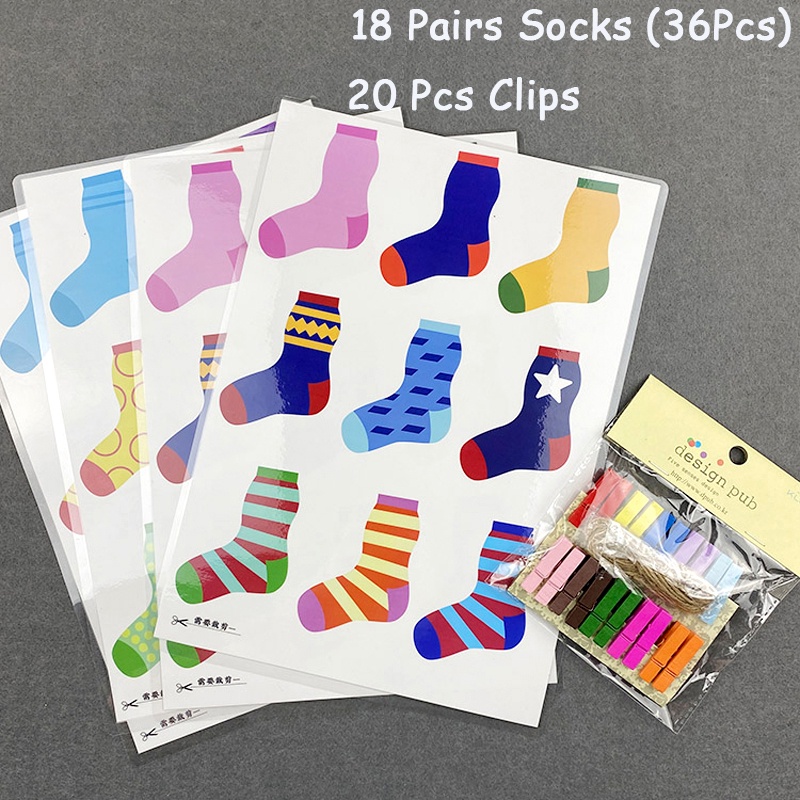 Montessori Toy Socks Pairing Clip Sock Hanging Gloves Toy Paper Cut ...