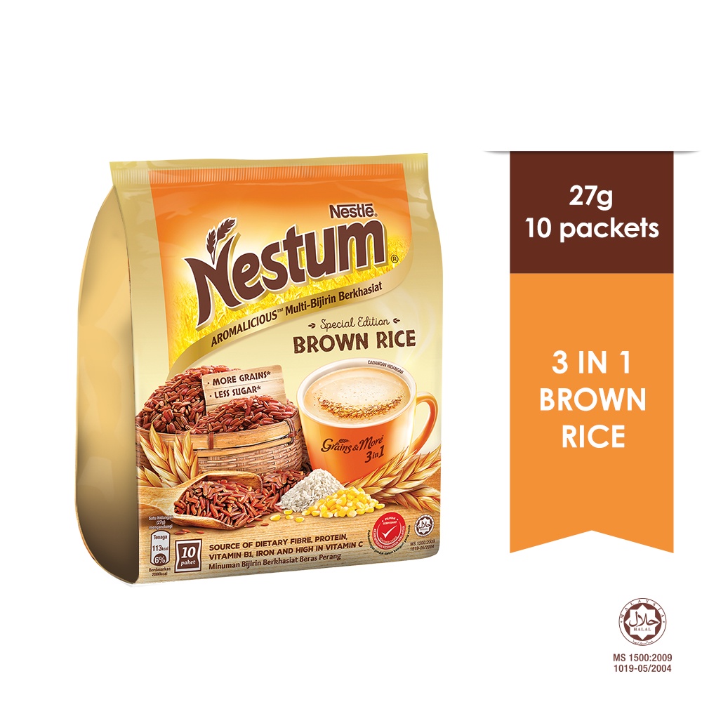 NESTLÉ NESTUM Grains & More 3in1 Brown Rice 10 Packet 27g | Shopee ...