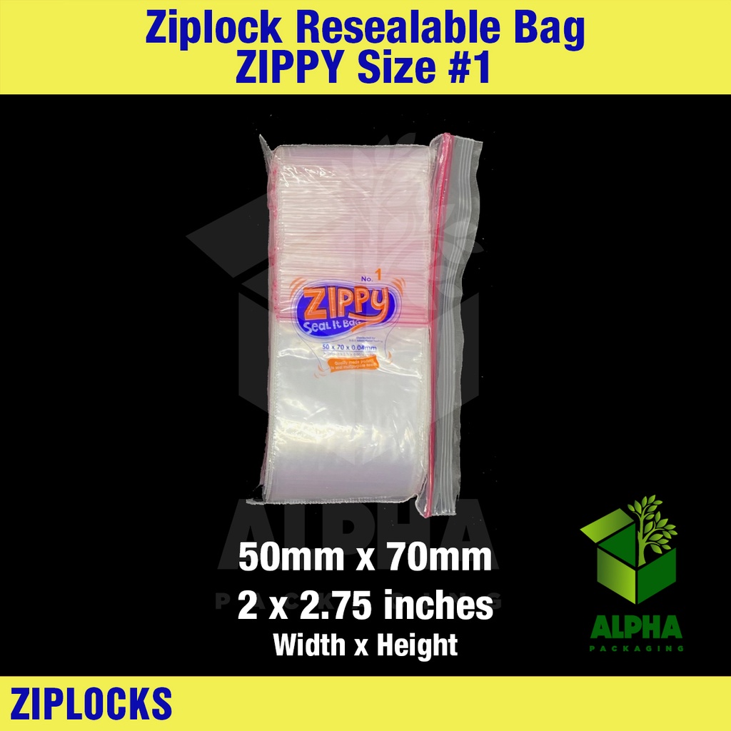 Ziplock Resealable Bag Zippy Size #1 100 pcs | Shopee Philippines