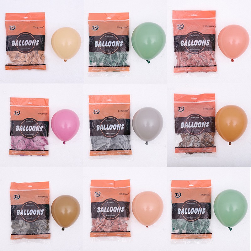 20/50/100pcs 5inch Retro Bean Green Puree Coco Orange Pink Latex ...