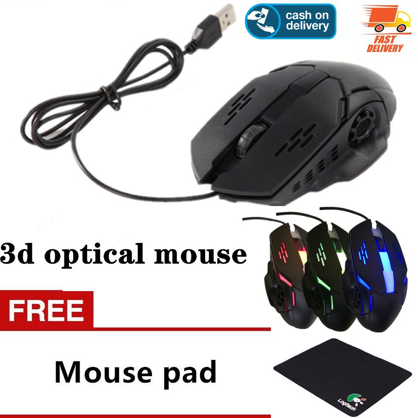 MP1 Gaming Optical Wired USB Mouse For PC and Laptop (With Mouse Pad ...