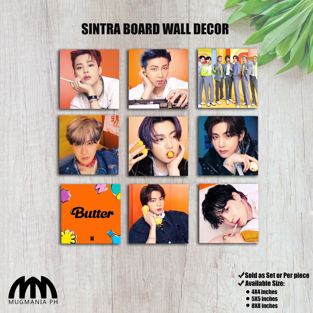 SET 9PCS & 7PCS / KPOP Square Wall Decor - Mugmania - KPOP Butter V1 ...
