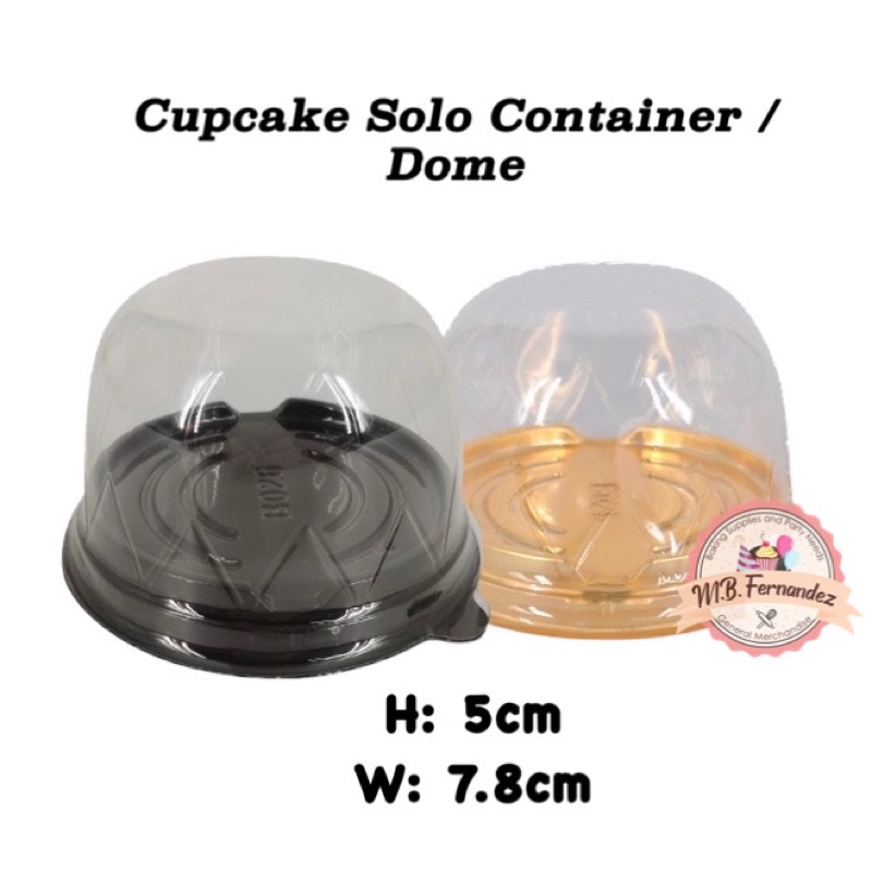 Cupcake Solo Dome Container 10pcs per pack BLACK and GOLD | Shopee ...