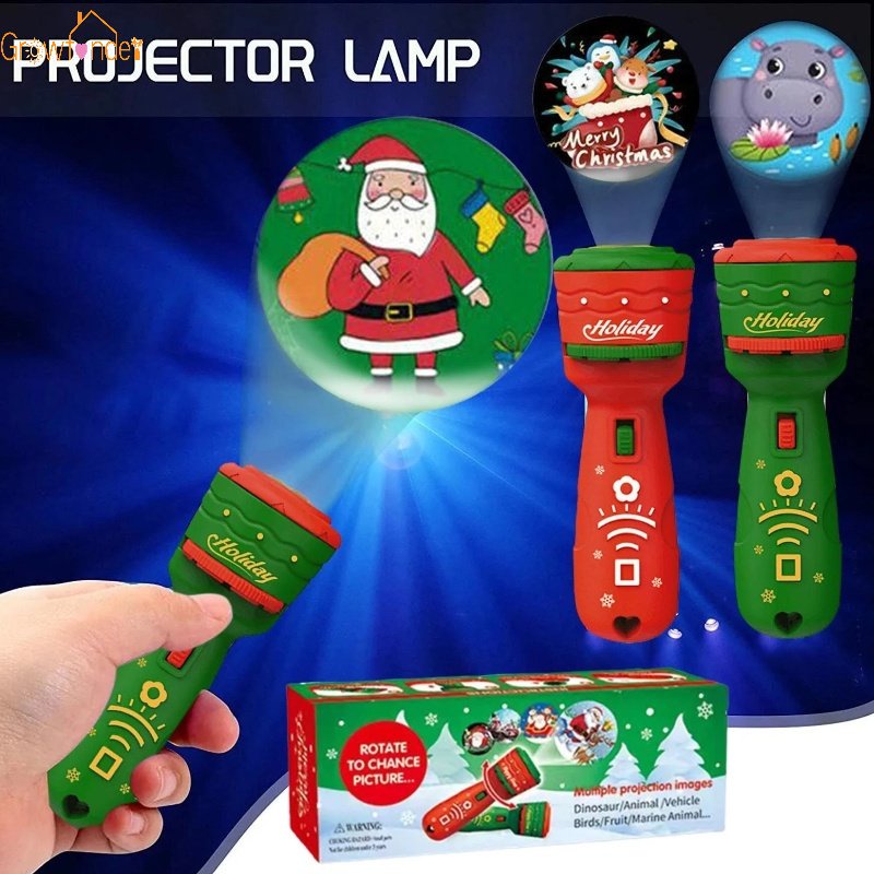 24 Patterns Christmas Flashlight Projector Cartoon Santa Claus Early ...