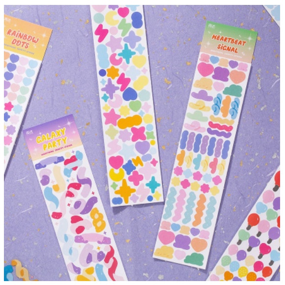 Multi-color DECORATIVE STICKERS (SET OF 2 SHEETS) | Shopee Philippines