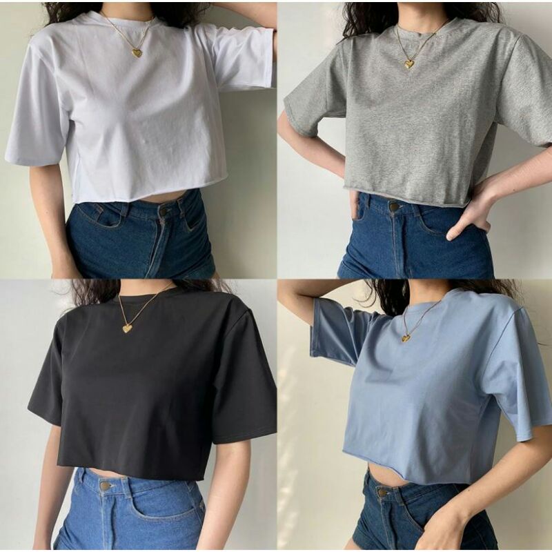 ALLTRENDS Plain Crop Top( S/M/L/XL available sizes) | Shopee Philippines