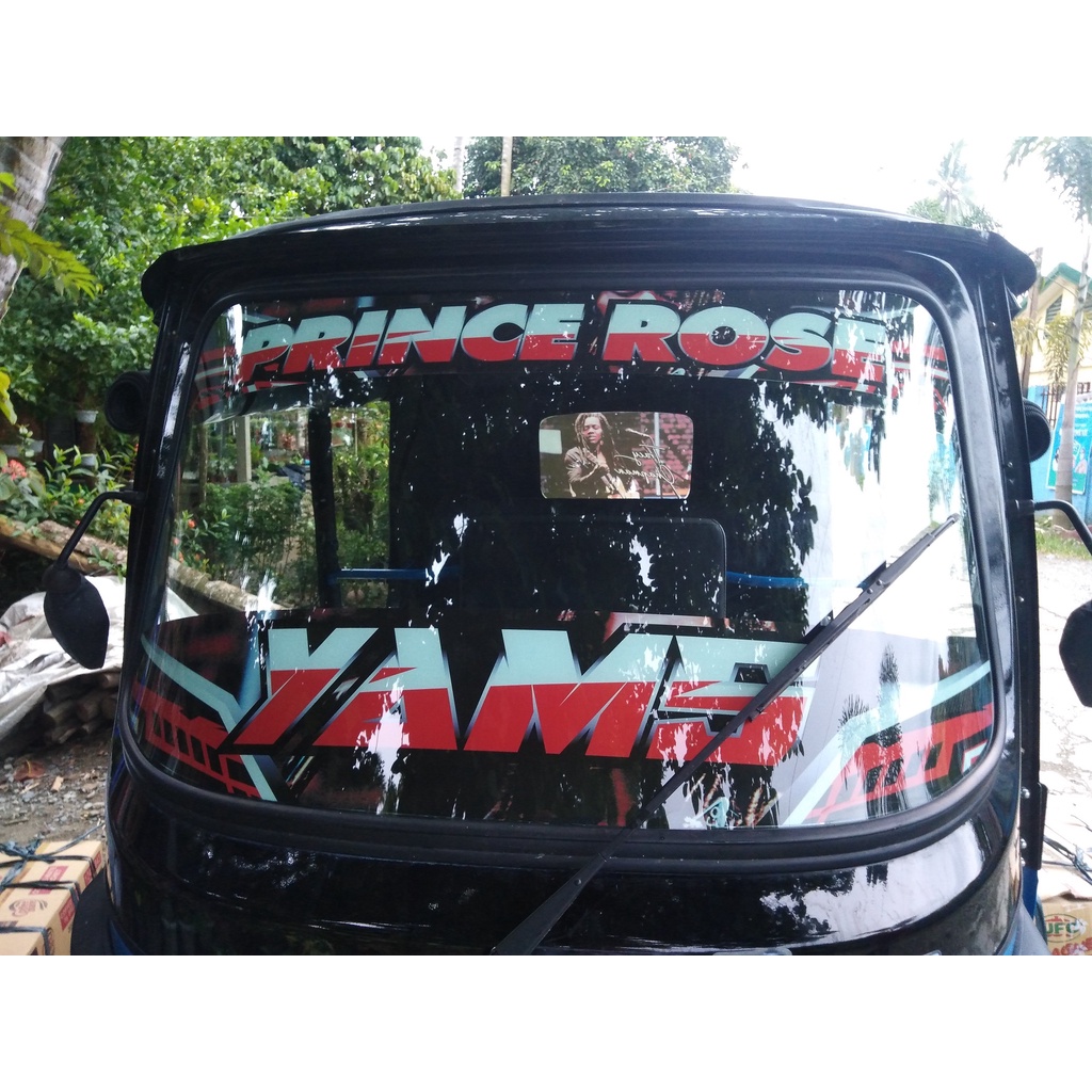 RE & TVS Customized Windshield Sticker + Silver/Dark Tint | Shopee ...