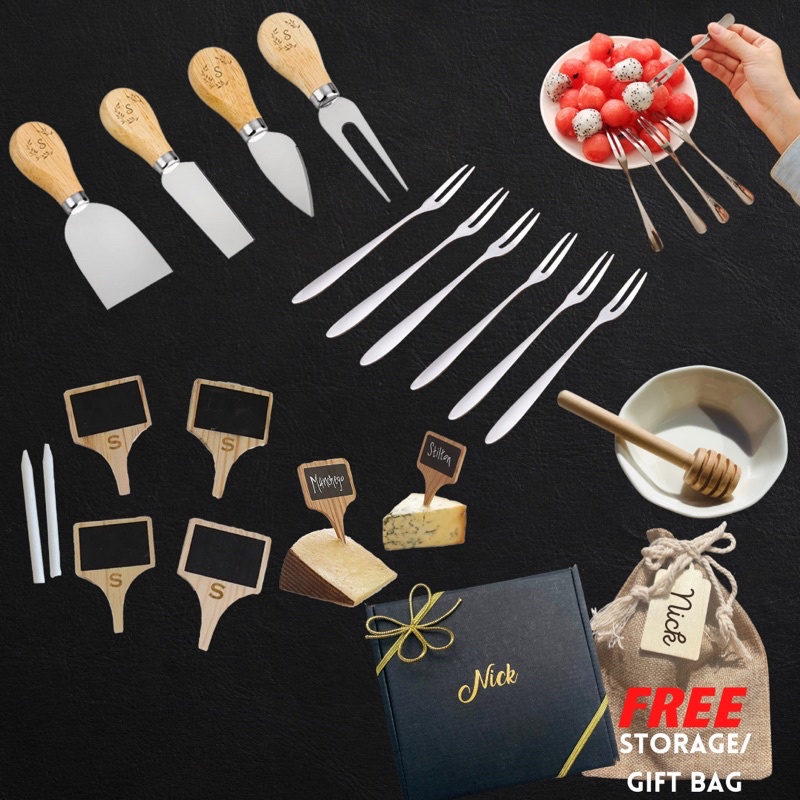 Personalized 4 Cheese Tags with 2 Chalks m Board Cheese Knives Marker ...
