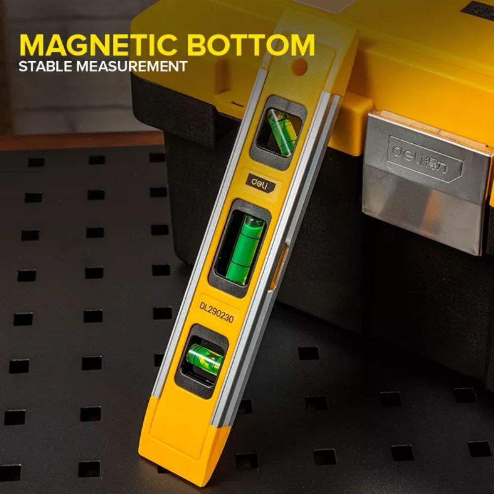 Deli 3-In-1Magnetic Spirit Level Bar Thicker Aluminum Mini Level Bar ...