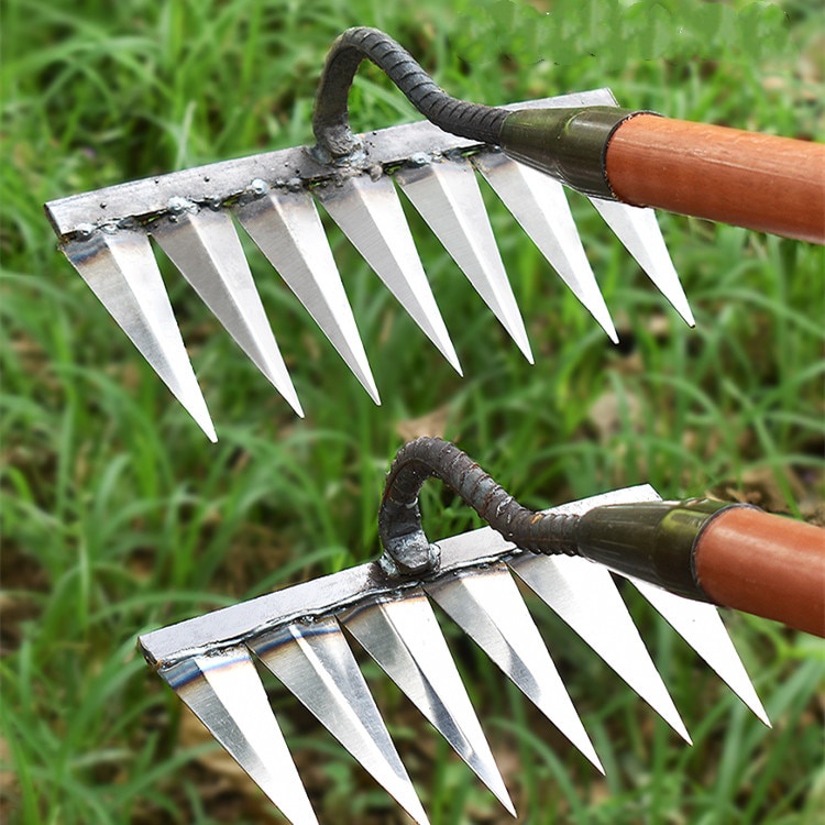 【COD】Gardening Hoe Weeding Rake Steel Farm Tool Grasping Raking Loosen ...