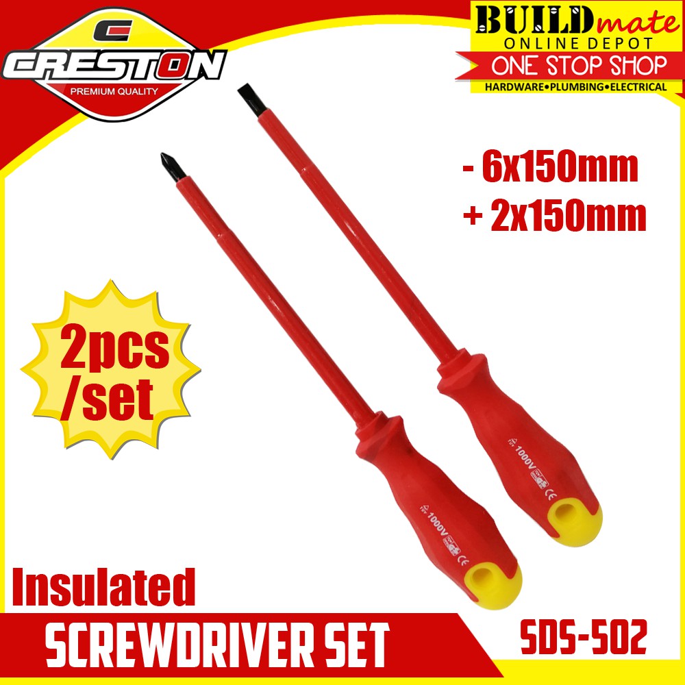 CRESTON Insulated Screwdriver 2PCS/SET SDS-502 | Shopee Philippines