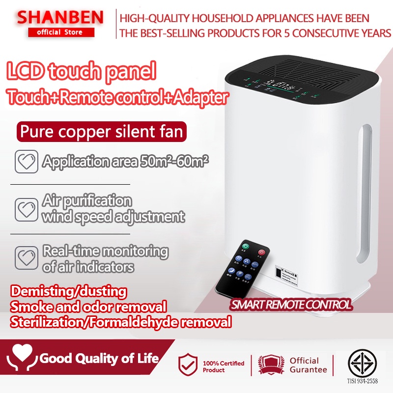 SHANBEN Smart Air Purifier energy saving ions to remove odor smoke pollen anti allergic bacteria Shopee Philippines