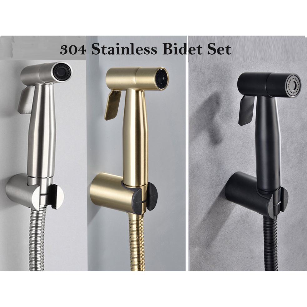Bidet Spray set 304 Stainless Steel- GOLD, SILVER & BLACK with 2 way ...