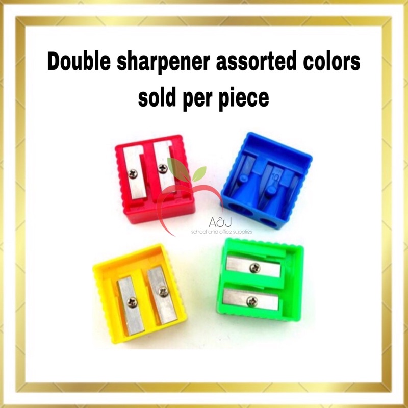 Double sharpener assorted colors sold per piece | Shopee Philippines