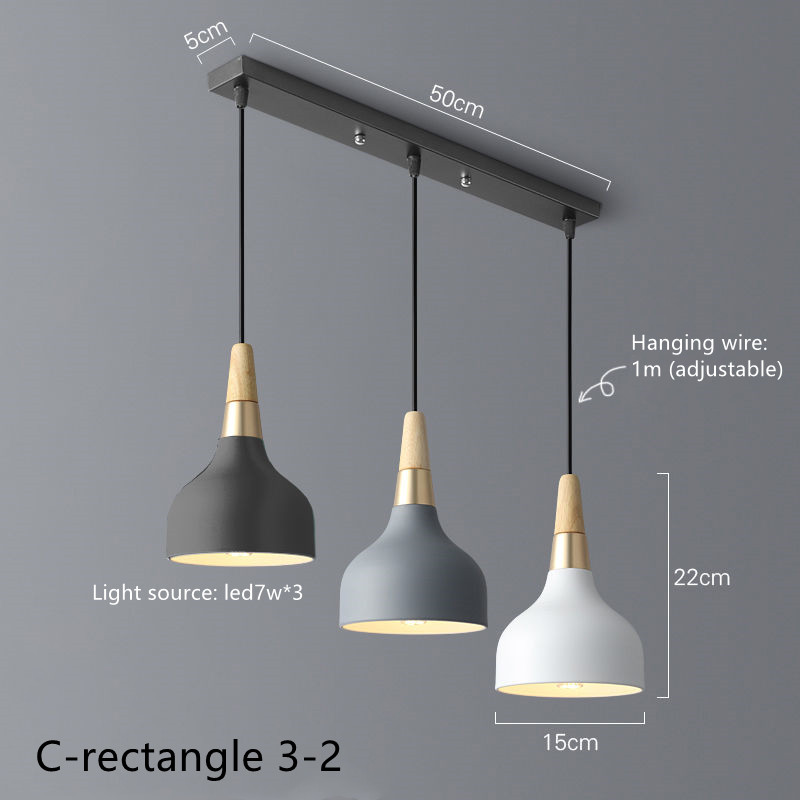 【Free Bulb】Nordic Macaron Restaurant Pendant Light LED Chandelier ...