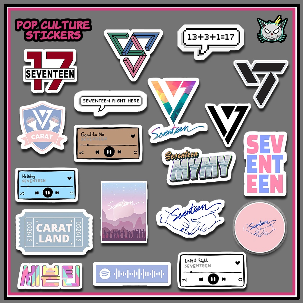Kpop - Cute Seventeen - Svntn Assorted Stickers Pack (15pcs) Tumbler 