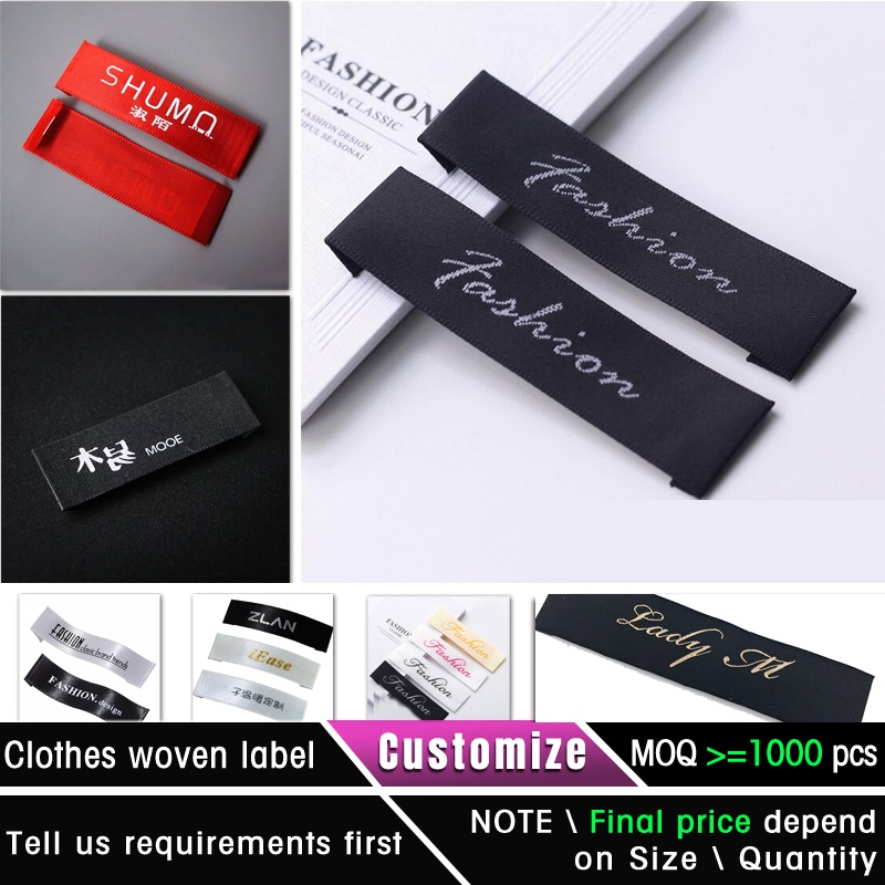 etiketa woven label customized stitching garment silk tag clothing ...