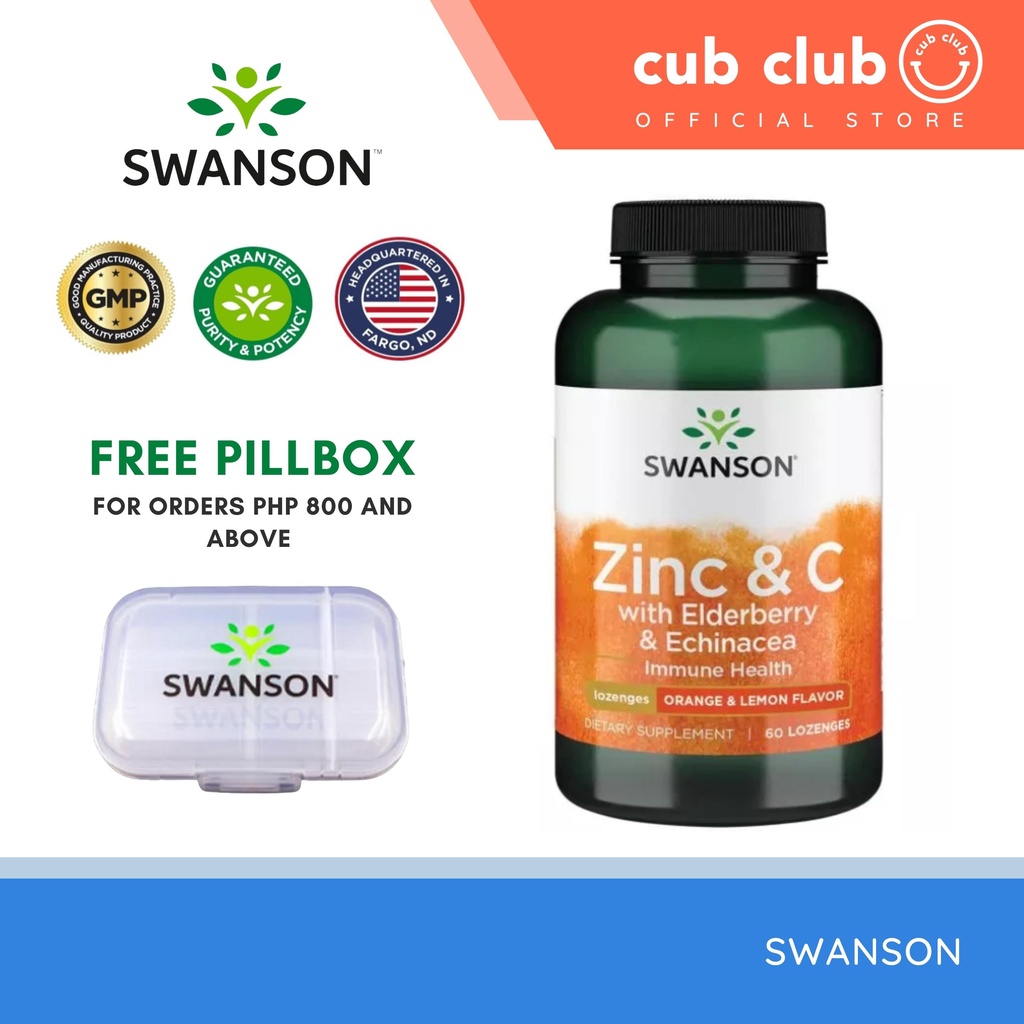 Swanson Zinc And C Lozenges W/ Elderberry And Echinacea-Orange And ...
