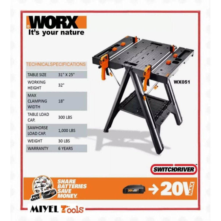 WORX PEGASUS FOLDING WORK TABLE & SAWHORSE | Shopee Philippines