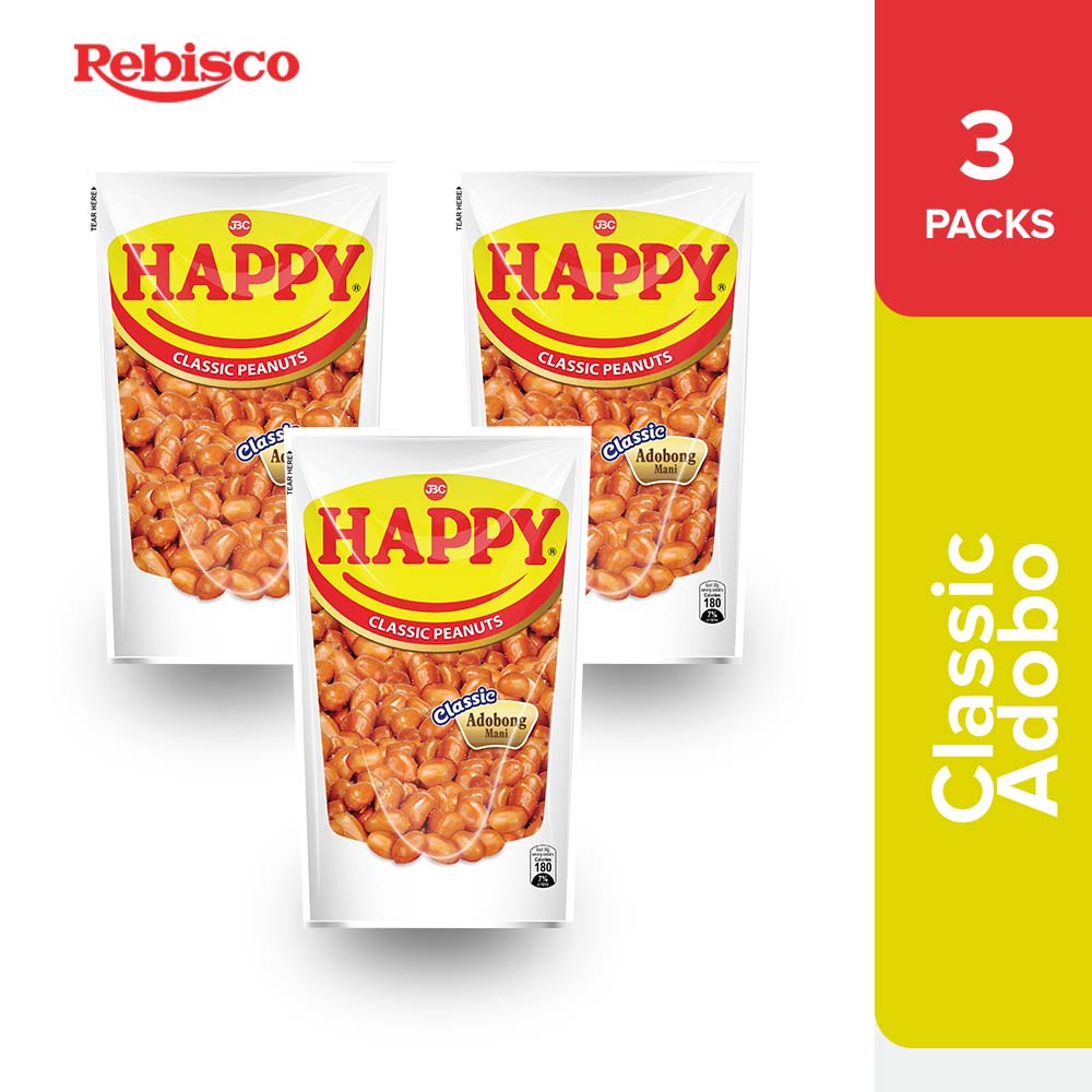Happy Peanuts Classic Adobo Snack 100g (Set Of 3) | Shopee Philippines