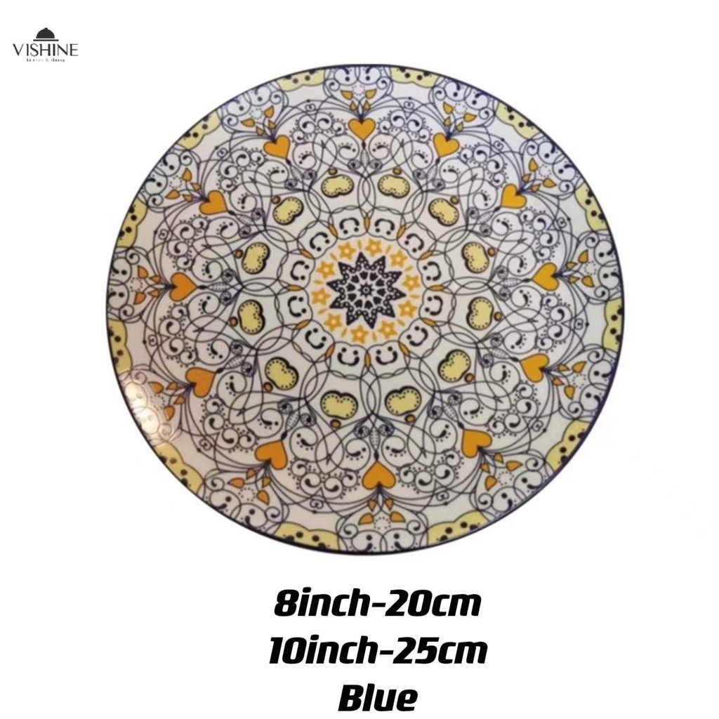 Ceramic Plate Bohemian Style Nordic Tableware Dinner Plate Household ...