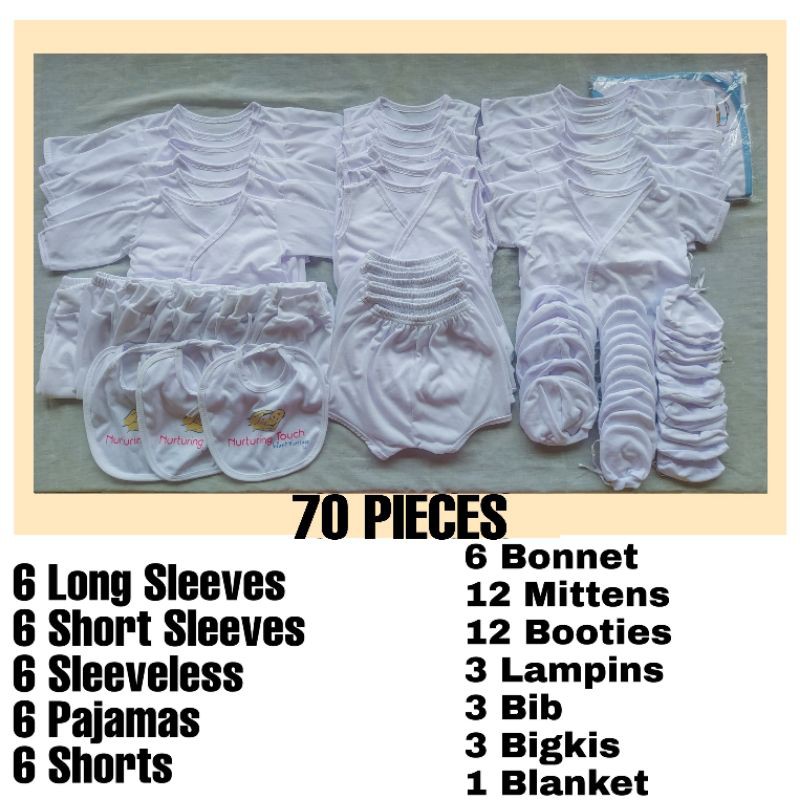 All White New Born Baru-Baruan Set (20-70pcs) | Shopee Philippines