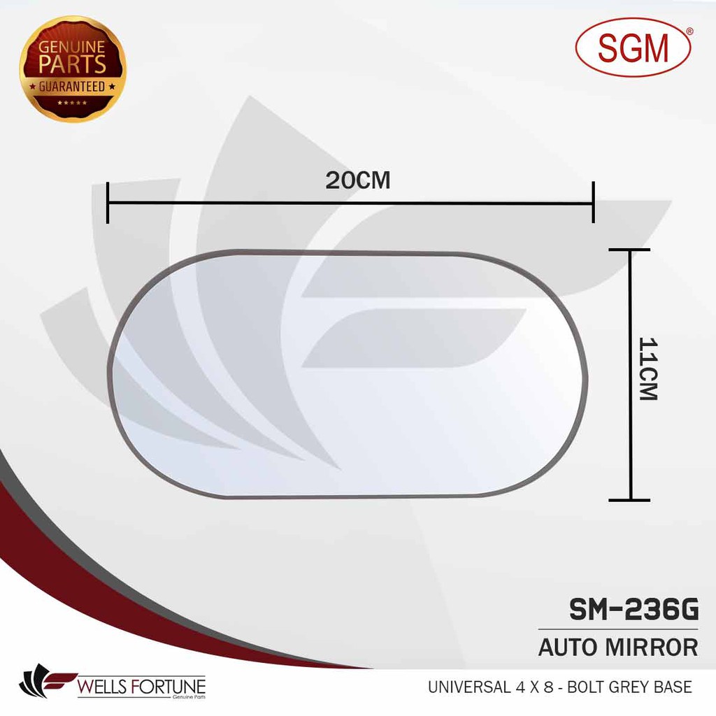 UNIVERSAL 4 X 8 - BOLT BASE SGM GRAY SIDE MIRROR (2PCS) | Shopee ...