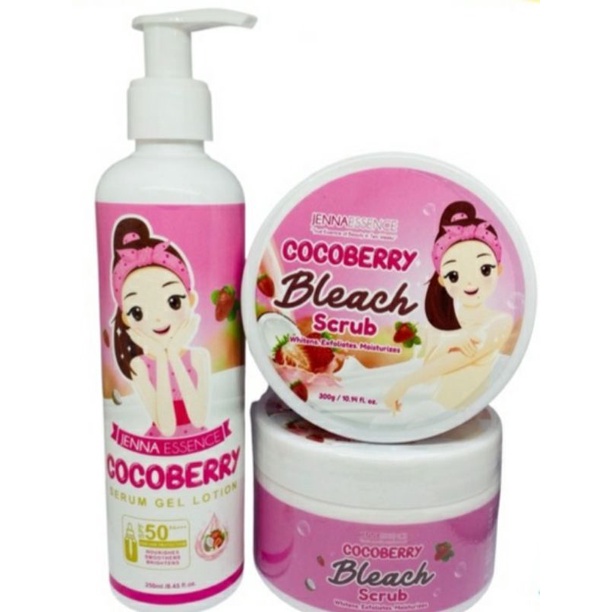 COCOBERRY SERUM GEL LOTION , BLEACH SCRUB AND BODY WASH 500ML BY JENNA ...