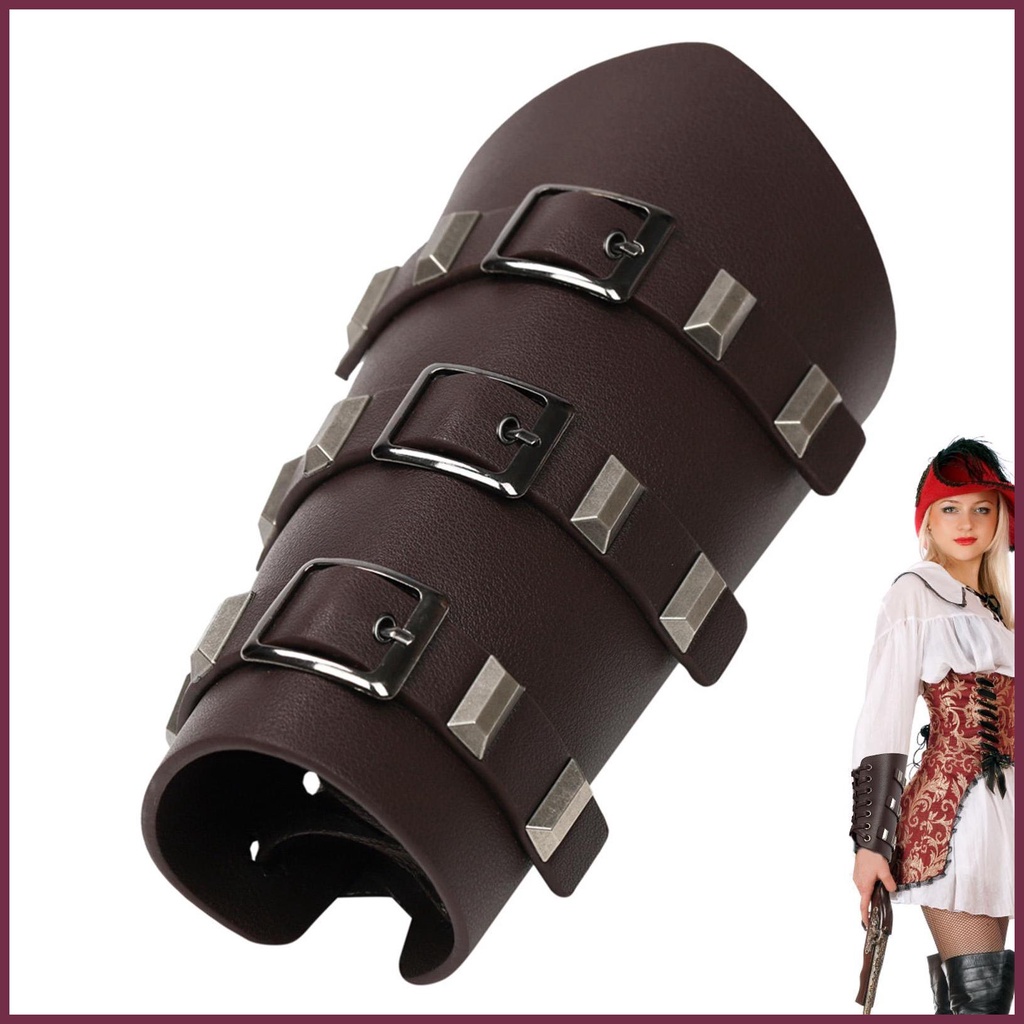 Medieval Leather Arm Guards Buckle Bracers Cosplay Costume Accessory ...
